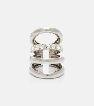 Rabanne Crystal-embellished Statement Ring - Silver