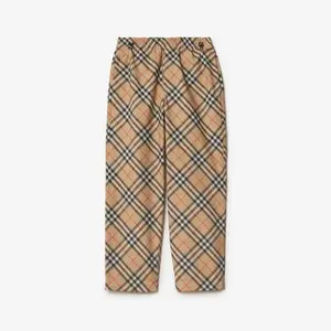 Burberry Burberry Check Twill Relaxed Fit Trousers Sand Beige