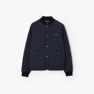 Burberry Quilted Nylon Jacket With Corduroy Collar - Navy
