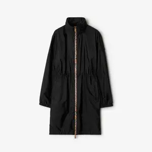 Burberry Long Checker-tape Nylon Parka