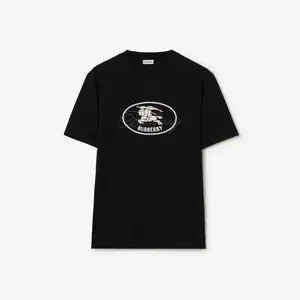 Burberry Knight Stamp Cotton T-shirt - Black