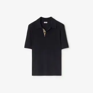 Burberry Wool Polo Shirt - Navy