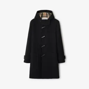 Burberry Mid-length Wool Duffle Coat - Black