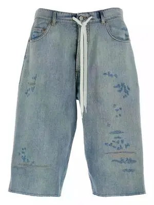 MAISON MARGIELA Logo Patch Bermuda Shorts - Blue