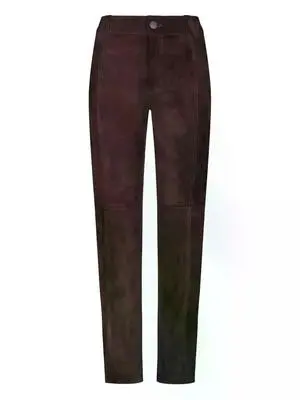 Johanna Ortiz Cartography Leather Trousers - Brown