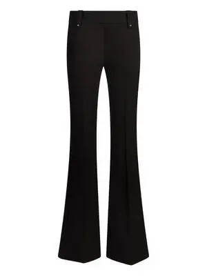 Liu Jo Flared Crepe Trousers With Stud Detailing - Black