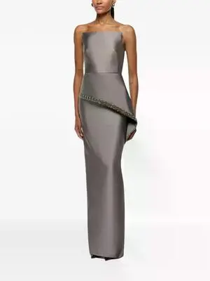 Roland Mouret Square-neck Gown With Crystal Trim