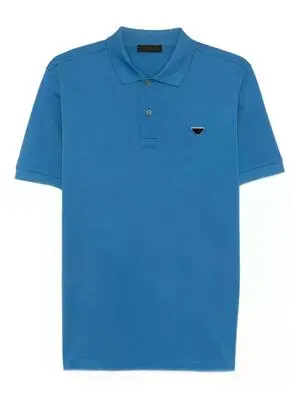 Prada Logo-embroidered Short-sleeve Polo Shirt - Blue