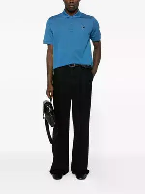 Prada Logo-embroidered Short-sleeve Polo Shirt - Blue