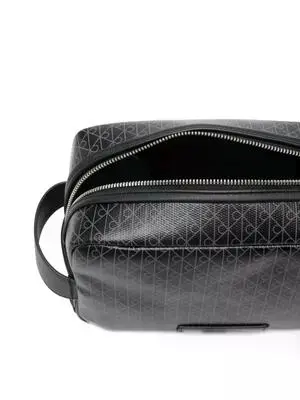 Calvin Klein Logo-patterned Wash Bag - Black