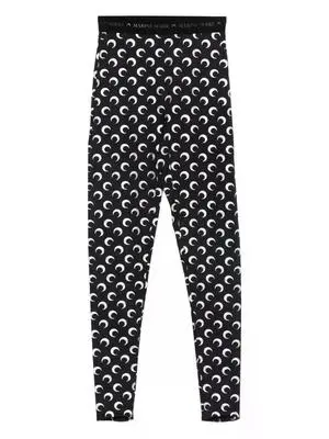 MARINE SERRE Moon-print Leggings - Black