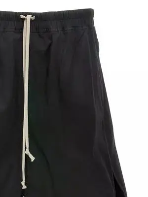 Rick Owens Drawstring Split Cotton Shorts