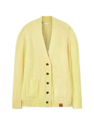 Stella McCartney V-neck Button-front Cardigan With Pockets - Yellow