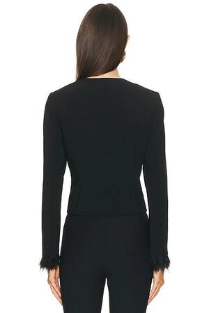 L'academie Eirah Jacket With Feather Trim