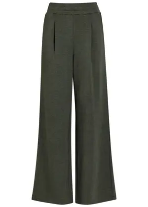 Varley Wide Leg Stretch-jersey Sweatpants - Olive