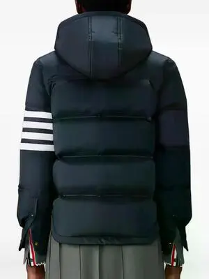 Thom Browne Down Hooded Jacket With Four-bar Detail