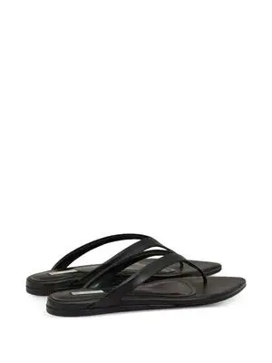AMI Paris Pointed Toe Flat Sandals - Black