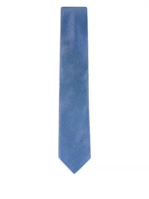 Eton Geometric Pattern Neck Tie - Blue