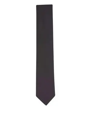 Canali Chevron Pattern Neck Tie - Brown