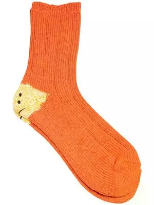 Kapital Rainbow Happy Heel Socks - Orange