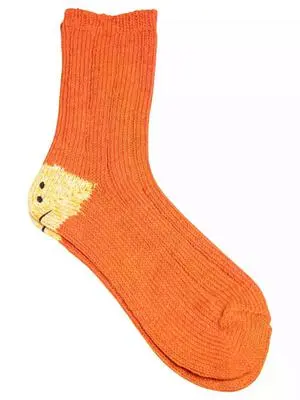 Kapital Rainbow Happy Heel Socks - Orange