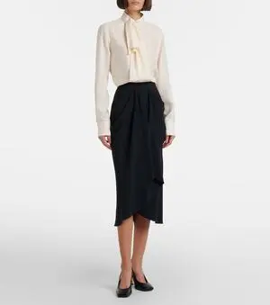 Givenchy Bow Detail Silk Blouse - White