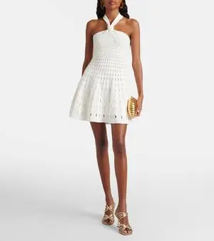 Simkhai Jenna Halterneck Mini Dress In Ivory - White