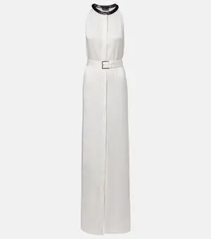 TOM FORD Crepe Satin Maxi Dress Off - White