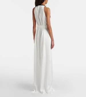 TOM FORD Crepe Satin Maxi Dress Off - White