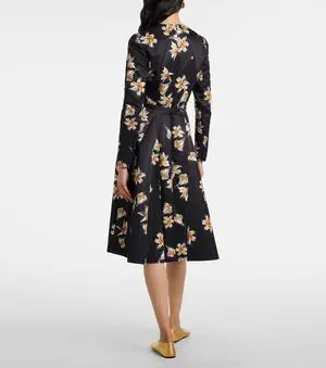 EMILIA WICKSTEAD Uccellina Floral Duchess Satin Midi Dress