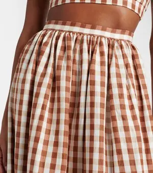 Faithfull The Brand Ida Gingham Linen Midi Skirt