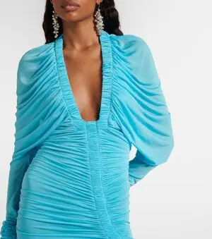 Christopher Esber Orion Ruched Sheer Minidress