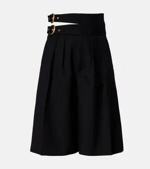 Chloé Virgin Wool Belted Shorts - Black
