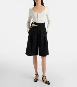 Chloé Virgin Wool Belted Shorts