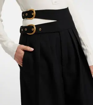 Chloé Virgin Wool Belted Shorts