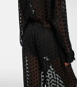 THE FRANKIE SHOP Orissa Polka-dot Sheer Wide-leg Pants
