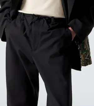 Dries Van Noten Cotton Straight Leg Trousers