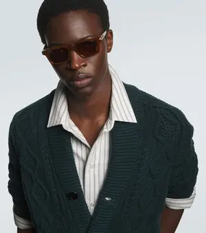 Zegna Rectangle Frame Sunglasses
