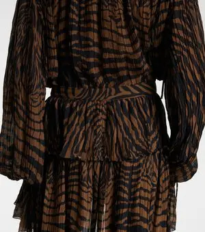 Blumarine Asymmetrical Ruffled Printed Miniskirt