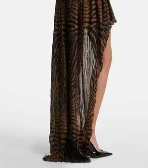 Blumarine Asymmetrical Ruffled Printed Miniskirt