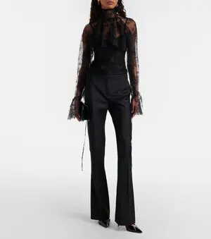 Blumarine Pleated Flared Trousers