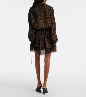Blumarine Zebra-print Chiffon Mini Dress