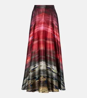 ROKSANDA Roksanda Printed Silk Satin Maxi Skirt Multicoloured