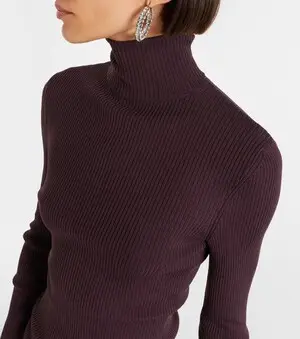 Wolford Ribbed Virgin Wool Turtleneck Top