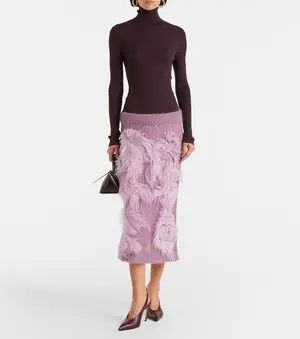 Wolford Ribbed Virgin Wool Turtleneck Top