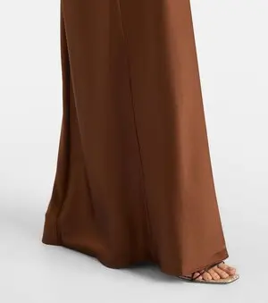 Veronica Beard Nelzy Silk-blend Satin Maxi Dress In Walnut
