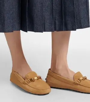 TOD'S Gommino Suede Driving Shoes - Beige