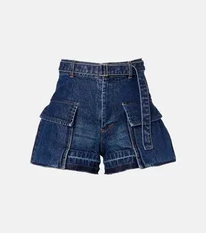 Sacai Belted Denim Shorts