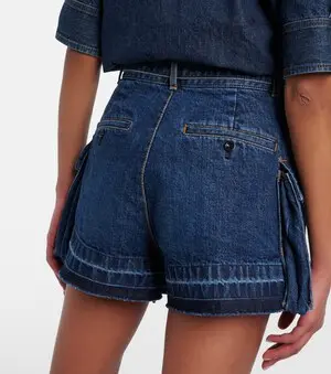 Sacai Belted Denim Shorts