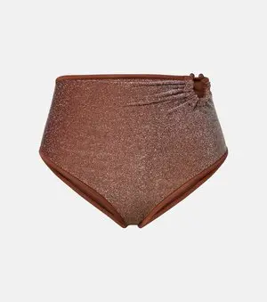 Johanna Ortiz Lame Bikini Bottoms - Brown